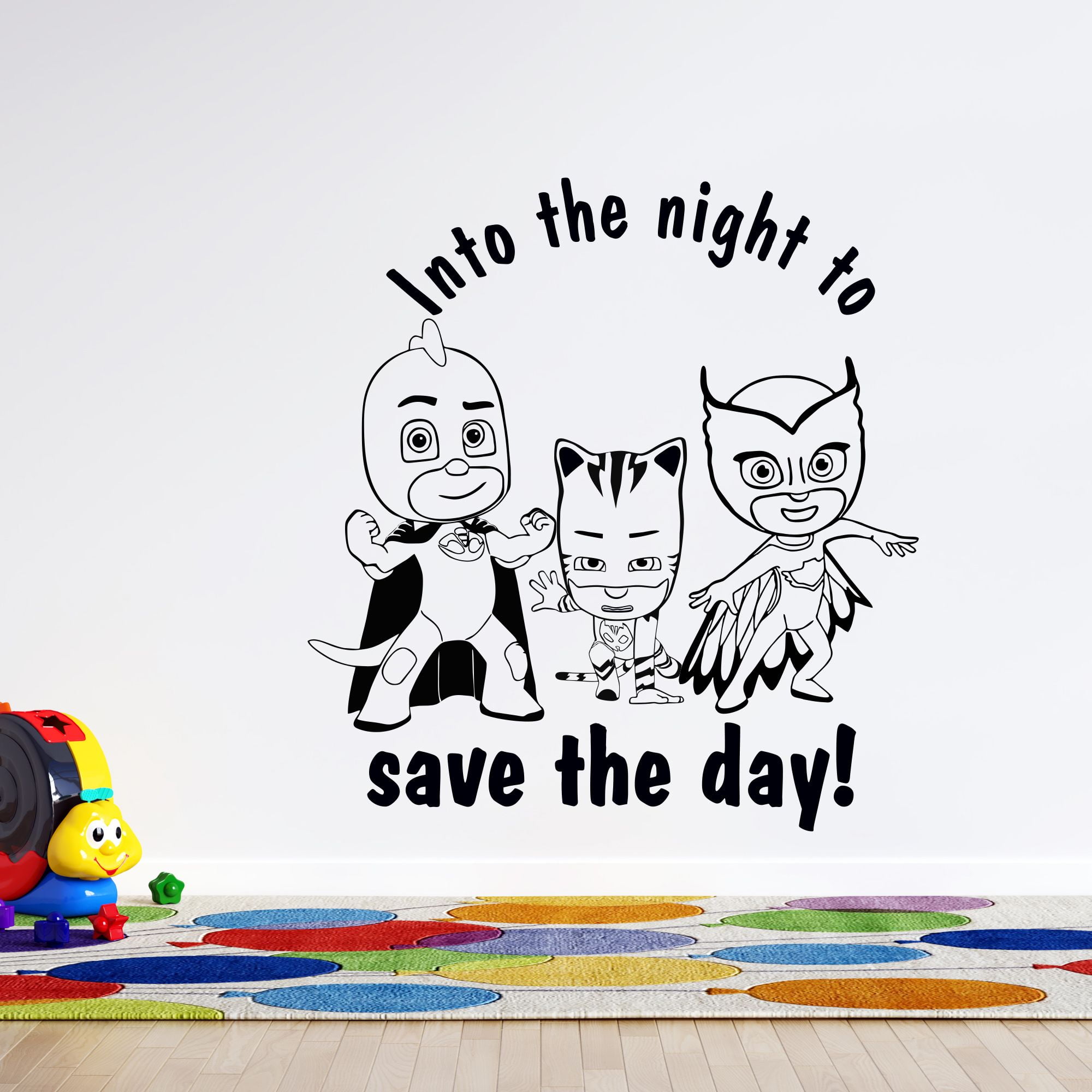 Catboy Gekko And Owlette PJ Masks Wall Decal Quotes - Into The Night To ...