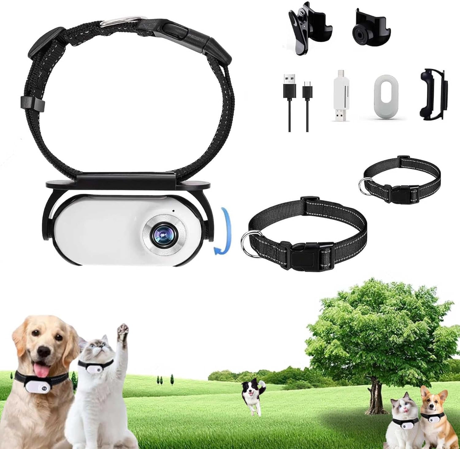 Catcam Pro Camera 2.0,Cat Cam Pro-Waterproof 1080p Pet Body Cam with ...