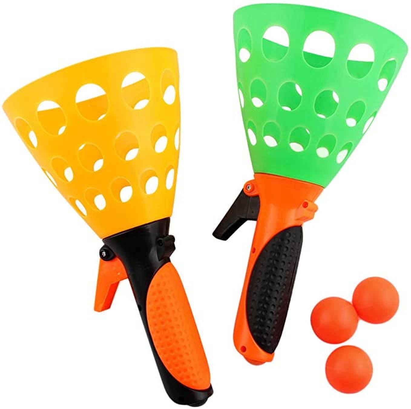 Catch Ball Games with 2 Launcher Baskets and 3 Balls, Fun Outdoor ...