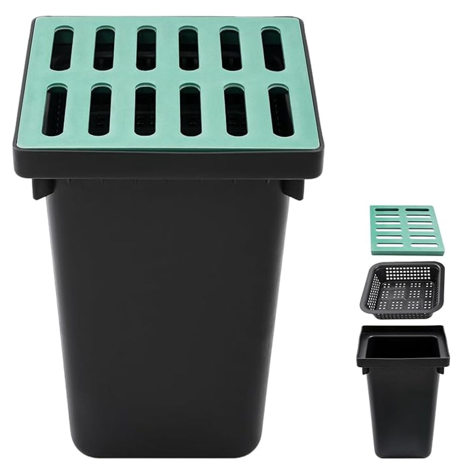 Catch Basin for Drainage, 16x16x24in Catch Basin with Grate & Debris ...