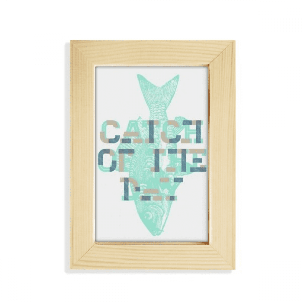Catch Blue Fish Desktop Display Photo Frame Picture Art Painting 5x7 ...