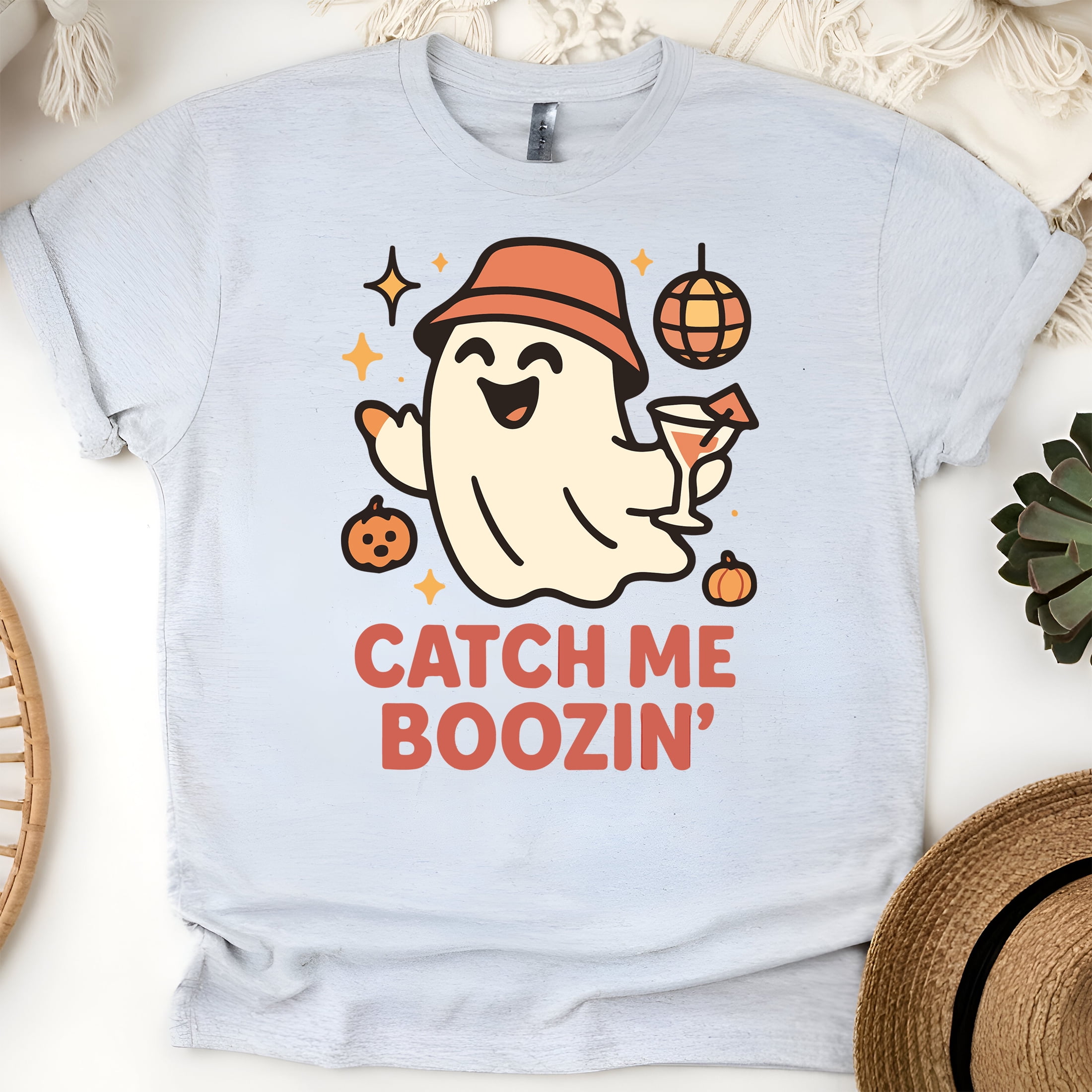 Catch Me Boozin’ Shirt | Funny Ghost Drinking Graphic Tee | Unisex ...