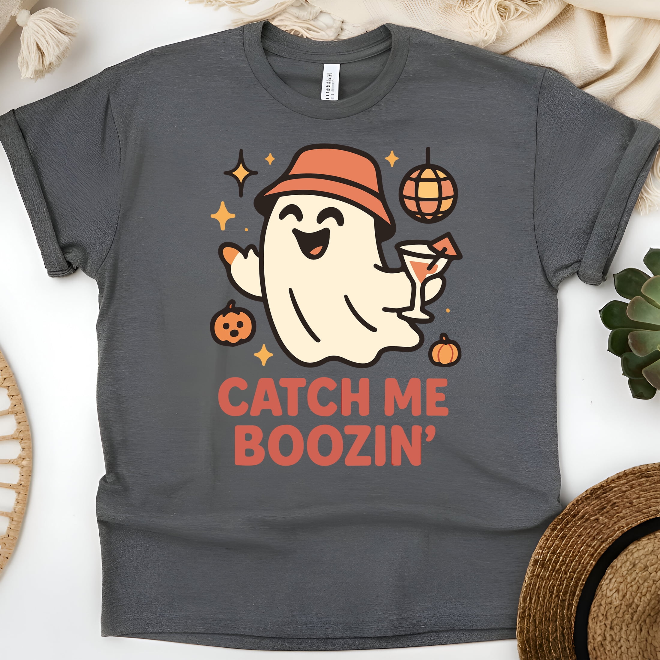 Catch Me Boozin’ Shirt | Funny Ghost Drinking Graphic Tee | Unisex ...