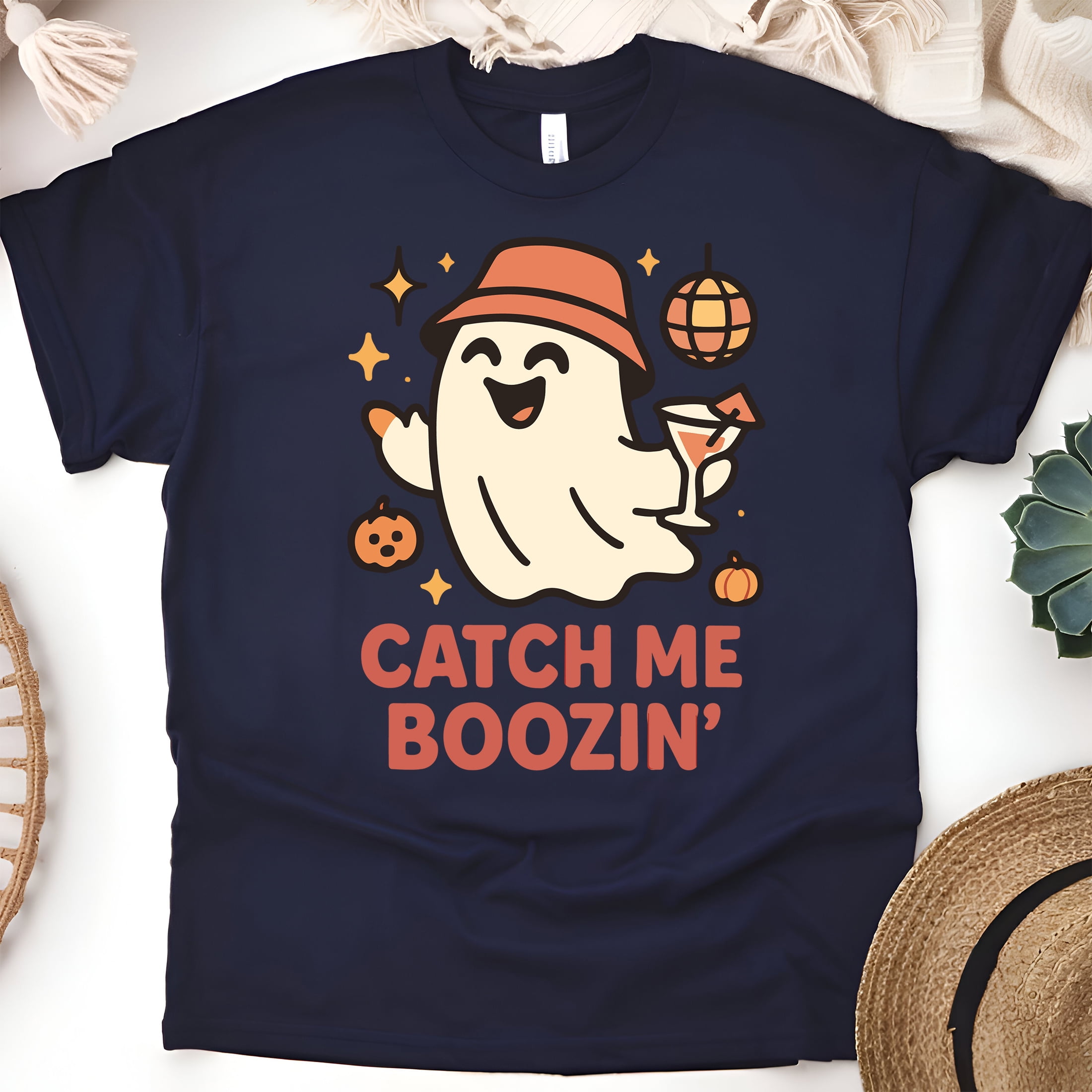 Catch Me Boozin’ Shirt | Funny Ghost Drinking Graphic Tee | Unisex ...