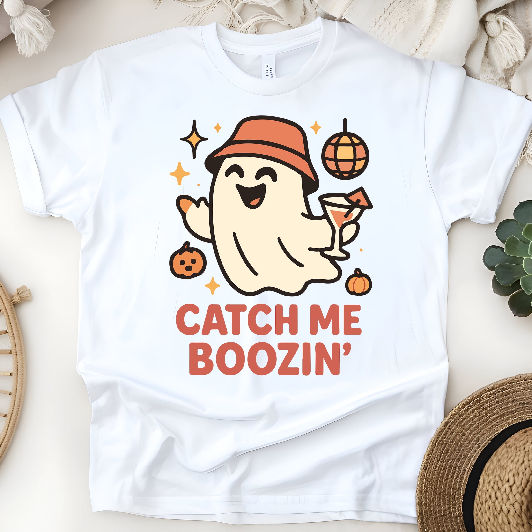 Catch Me Boozin’ Shirt | Funny Ghost Drinking Graphic Tee | Unisex ...
