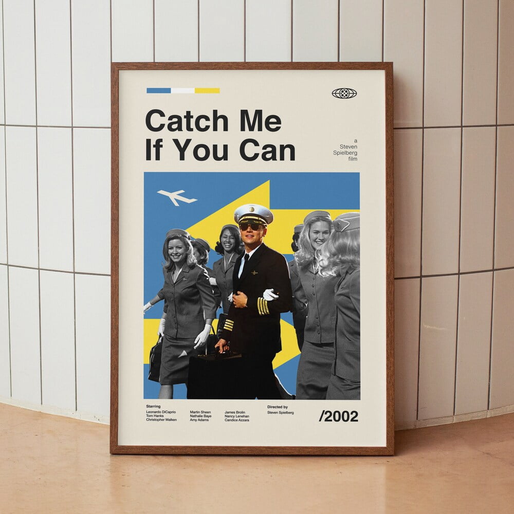 Catch Me If You Can Movie Poster Midcentury Wall Art Print Minimalist ...