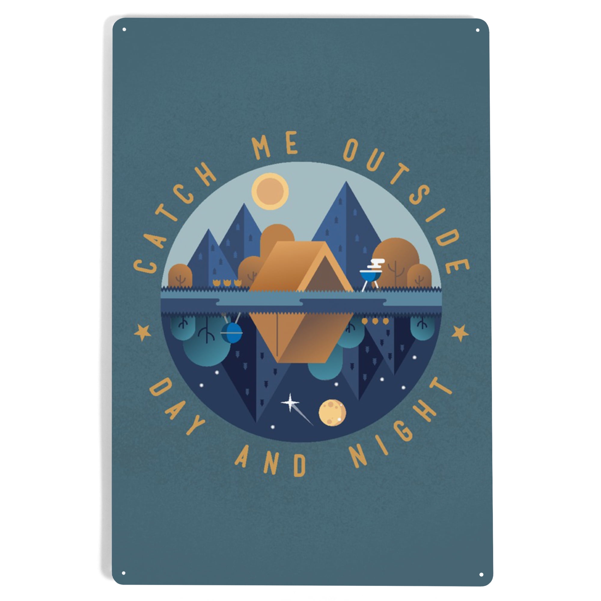 Catch Me Outside, Camping Scene, Vector (12x18 Aluminum Art, Indoor ...