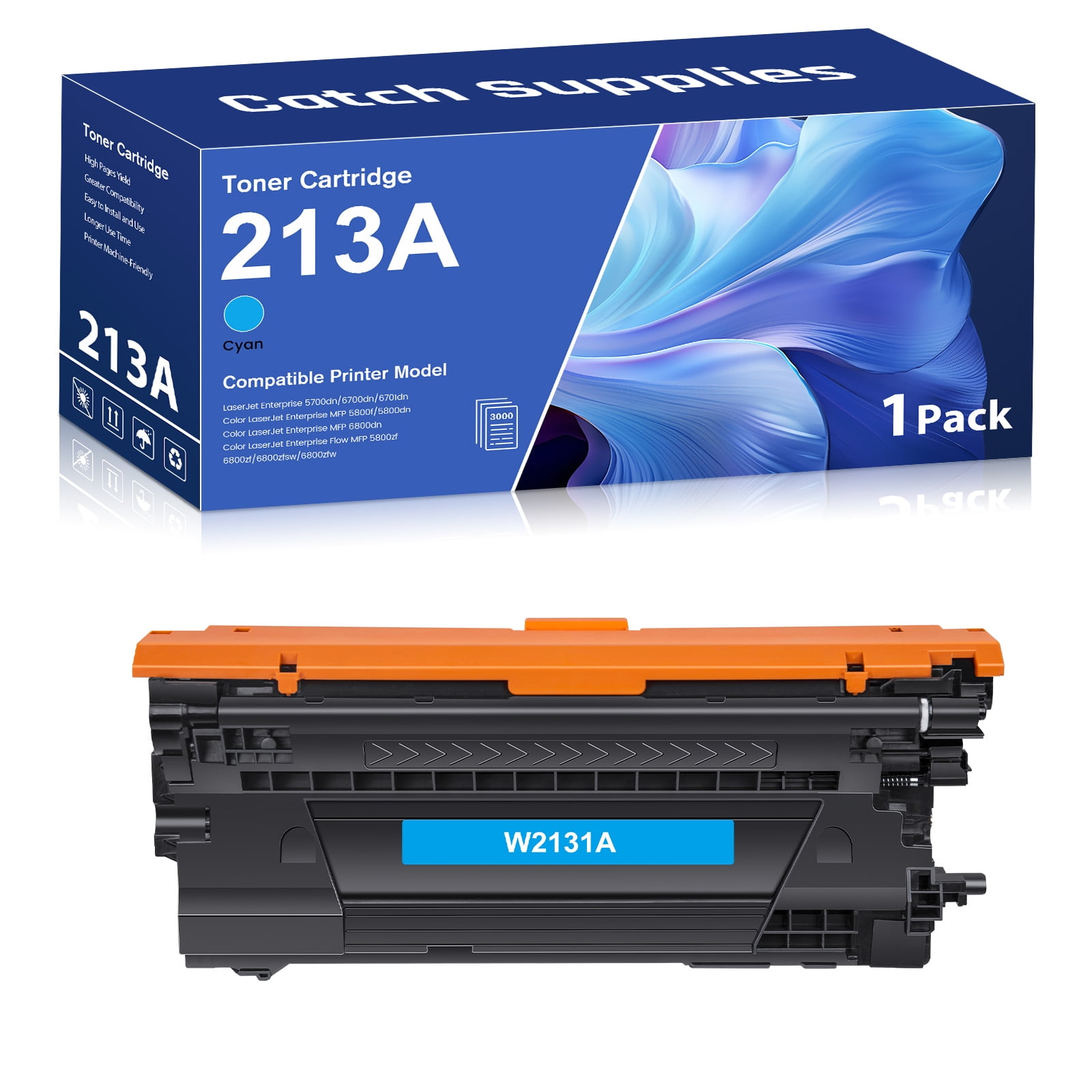 Catch Supplies 213A Cyan Toner Cartridge W2130A (with Chip) Compatible ...