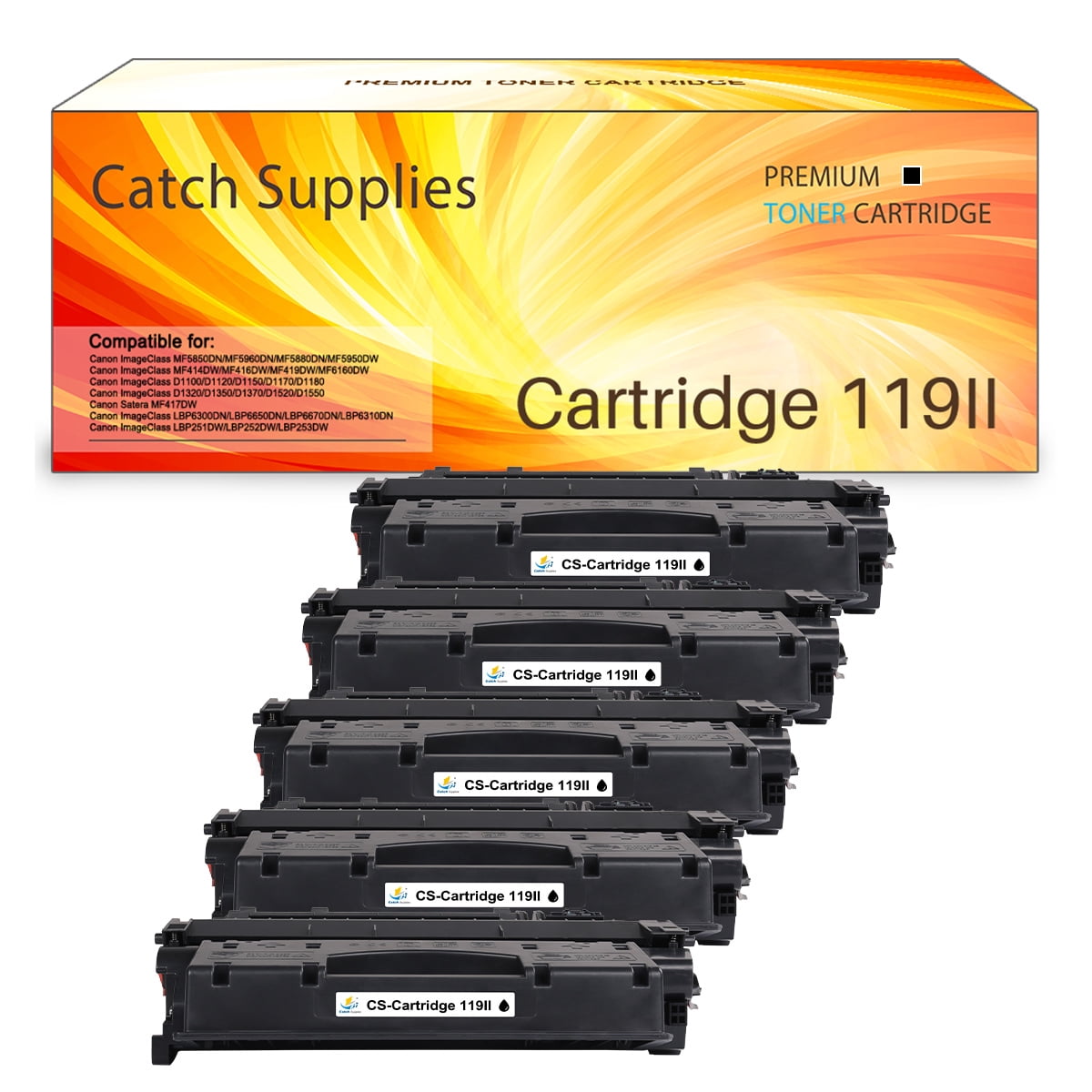 Catch Supplies 5-Pack Compatible Toner for Canon 119II ImageCLASS ...