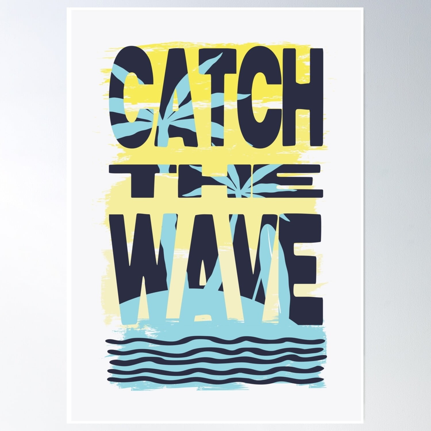 Catch The Wave Poster Wall Art, Modern Wall Decor, 24x36 UNFRAMED ...