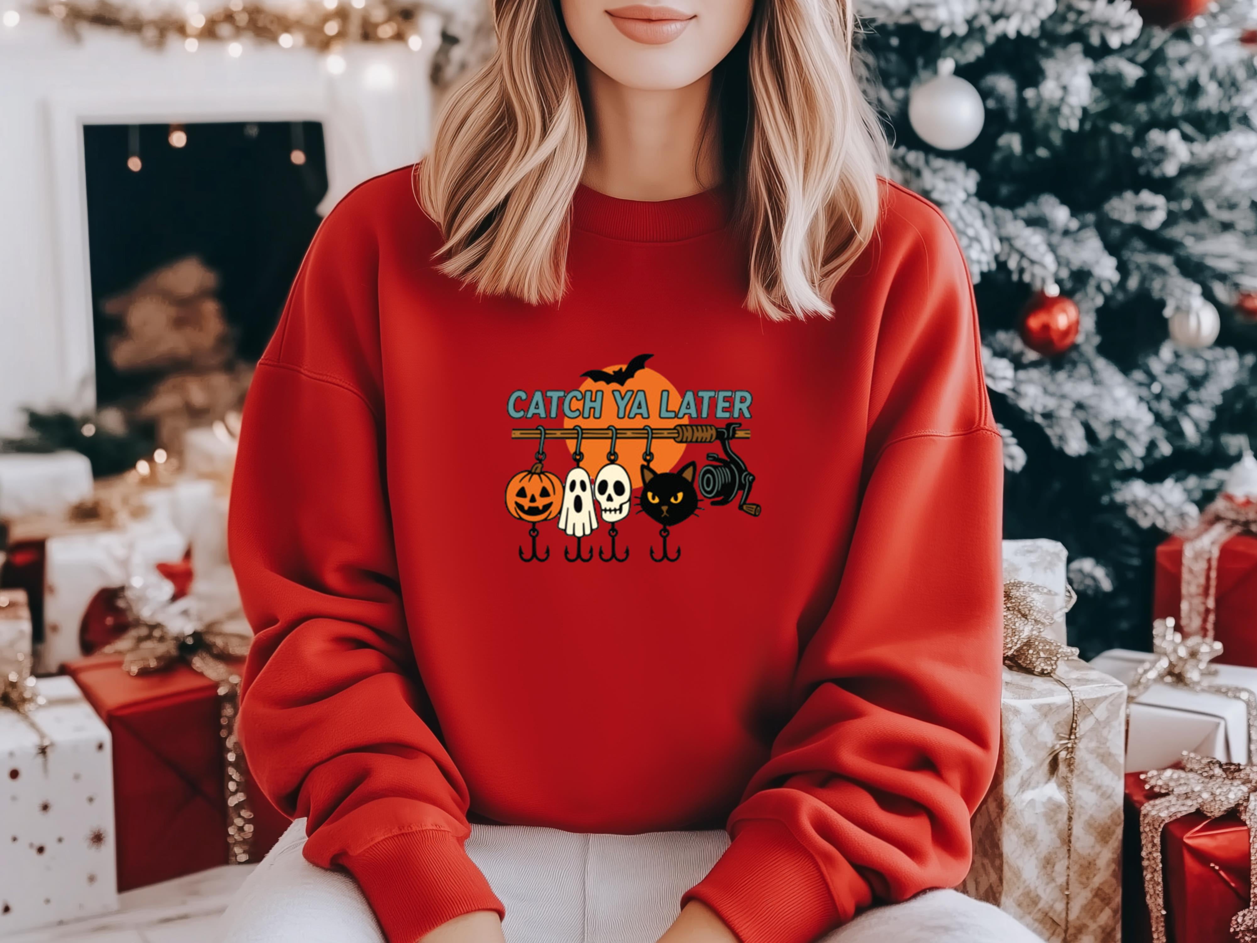 Catch Ya Later Retro Horror Halloween Quote Graphic Sweatshirt, up to ...