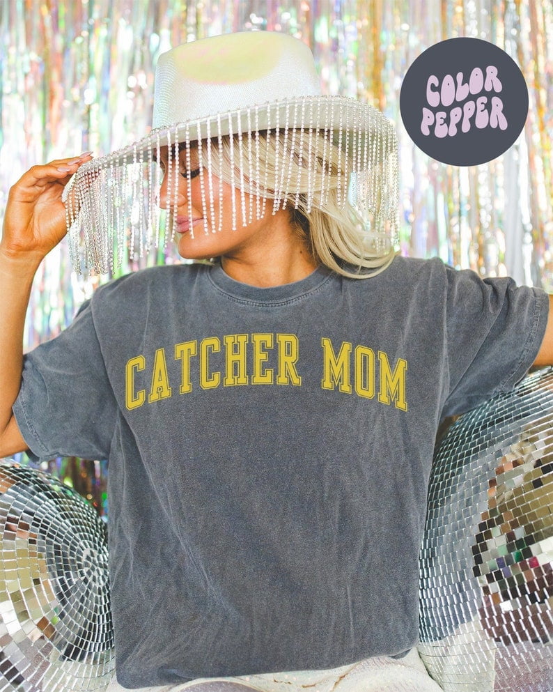 Catcher Mom Shirt, Gifts, COMFORT COLORS, Tshirt, Crew Neck Tee ...