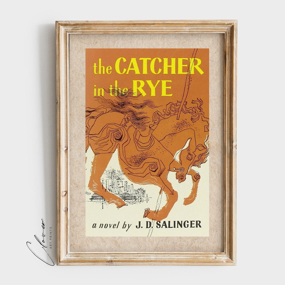 The Catcher In The Rye Book Cover Art Print, Bookish For Book Lovers And Bookworm, Vintage ...