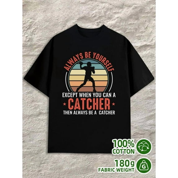 Be a Catcher mens 180G 100% Cotton black Unique Design Unisex Shirt ...