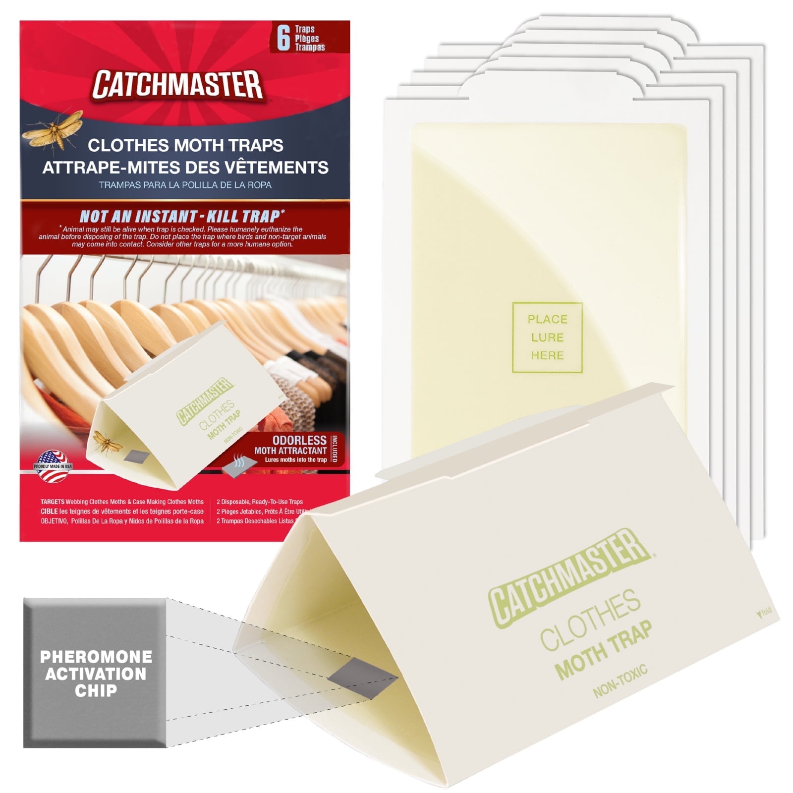 Catchmaster Clothes & Closet Moth Glue Board Traps - 6 Count - Walmart.com