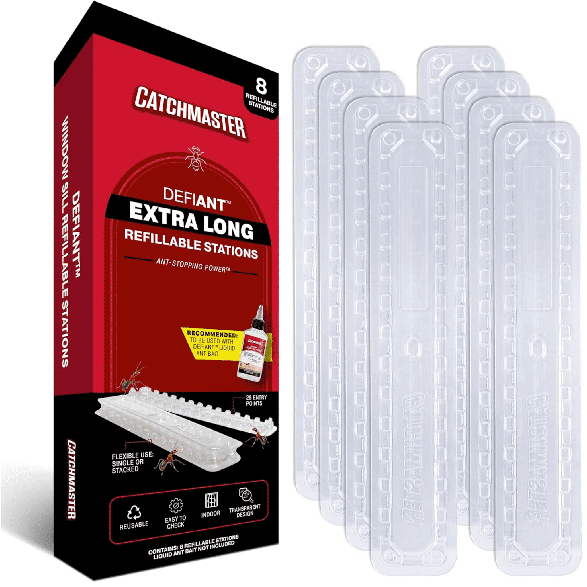 Catchmaster DEFIANT Extra Long Reusable Ant Traps Indoor - 8 Pack ...