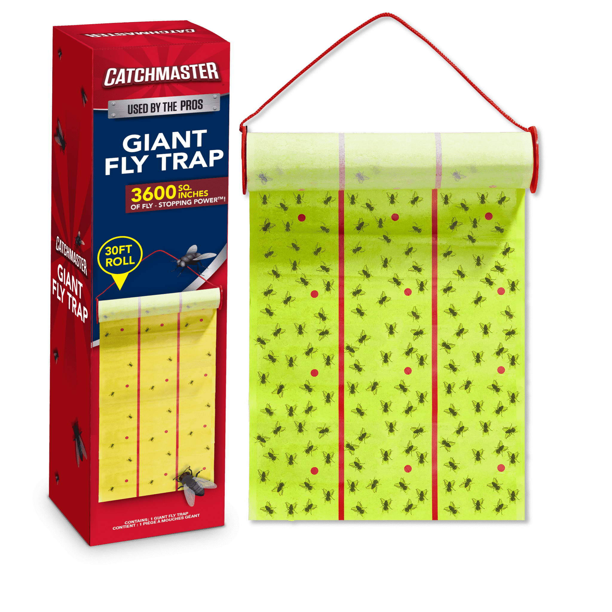 Catchmaster, Fly Paper Glue Trap, 30 Feet, Sticky Fly Traps Outdoor ...