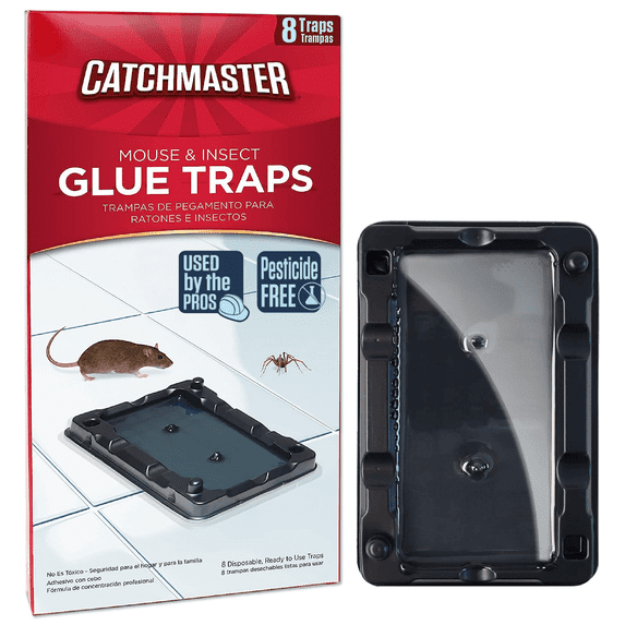 Catchmaster Mouse Insect Glue Traps Indoor Pest Control Solid 8 Count ...