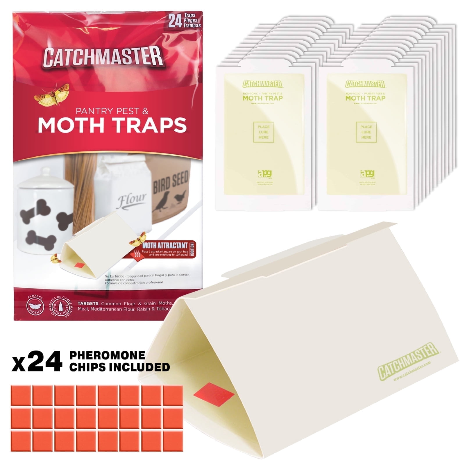Catchmaster Pantry Pest & Moth Glue Board Traps With Pheromones - 24 ...