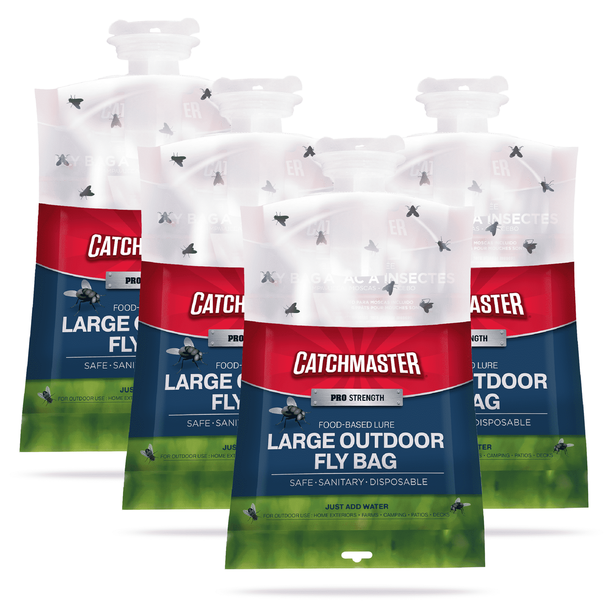 Catchmaster XL Disposable Fly Bag 4-PK, Hanging Fly Traps Outdoor For ...
