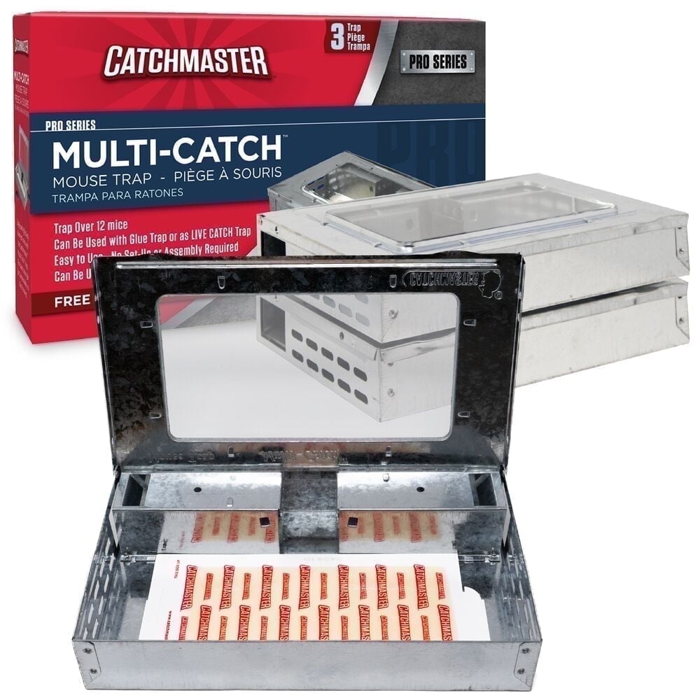 Catchmaster Pro Series Multi-Catch Mouse Trap 3-Pack, Humane Mouse ...