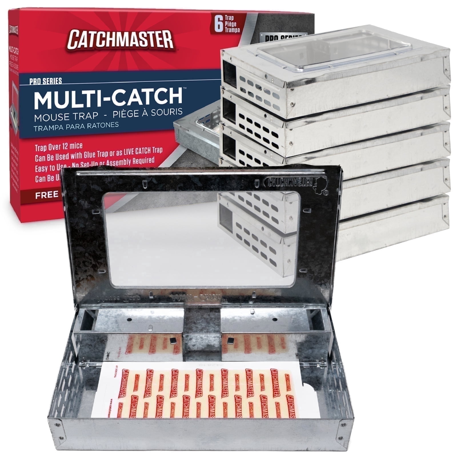 Catchmaster Pro Series Multi-Catch Mouse Trap 6-Pack, Humane Mouse ...