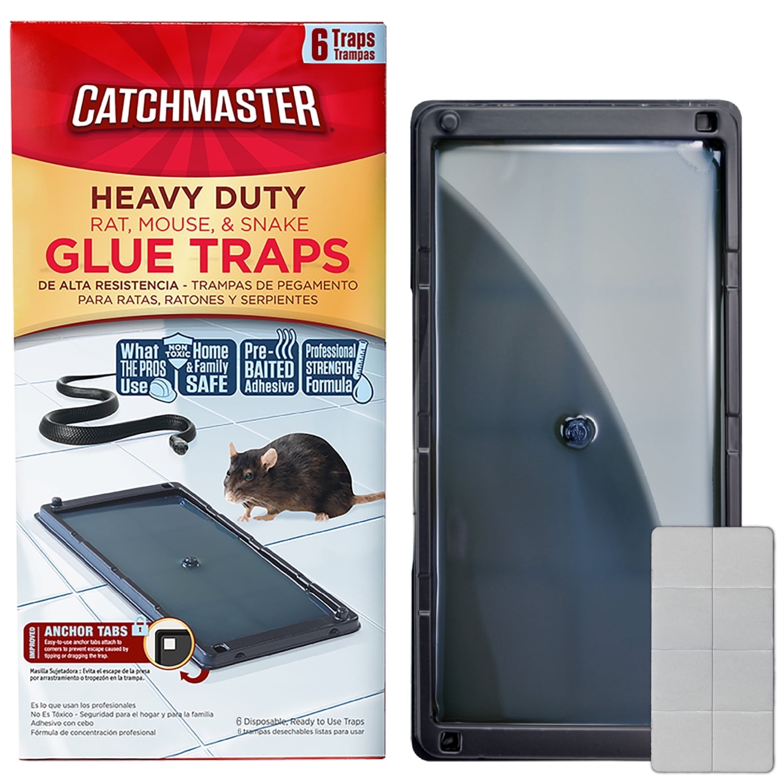 Catchmaster Rat, Mouse, Snake, Mice, & Spider Glue Tray Glue Trays; - 6 ...