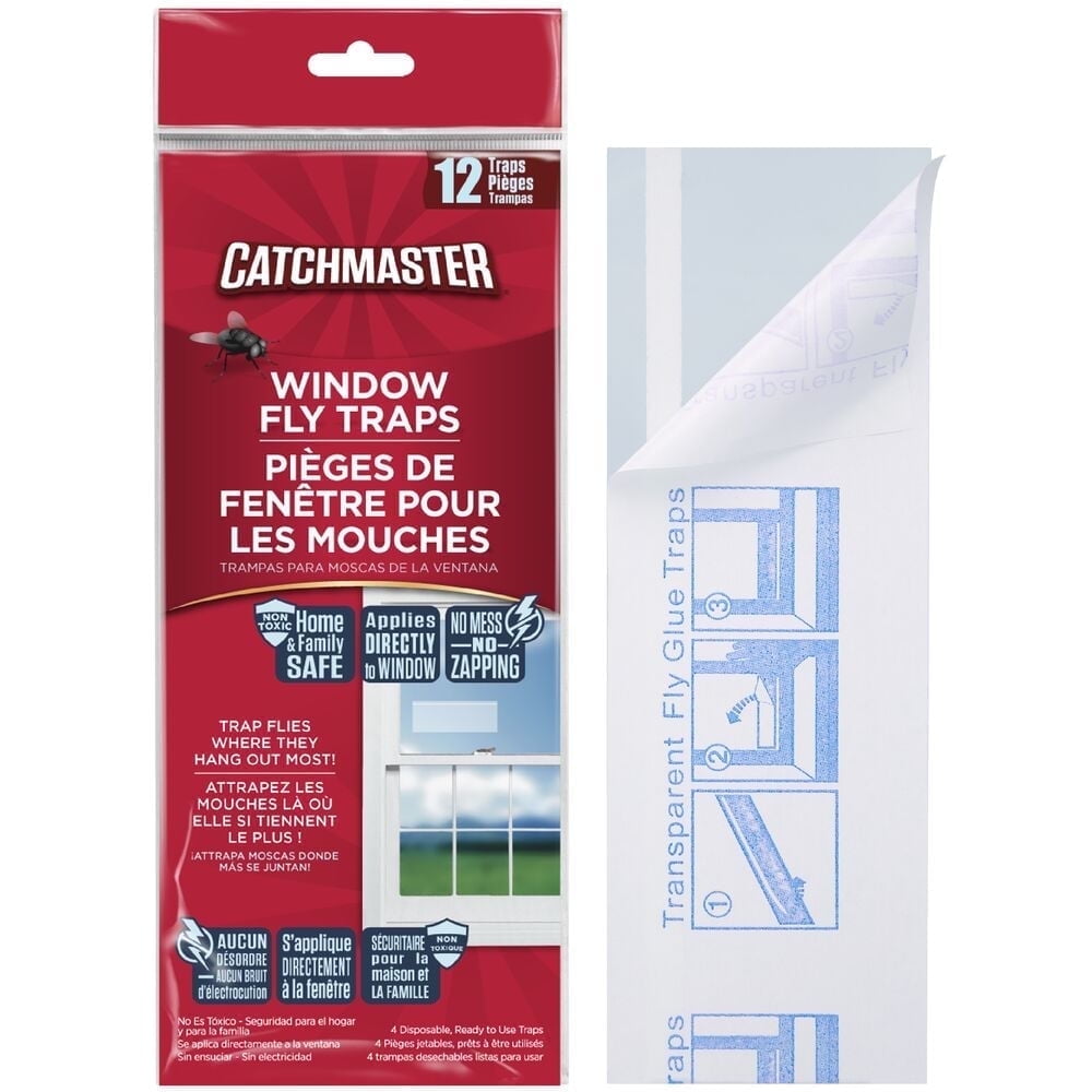 Catchmaster Window Fly Traps 12 pack for Flying Insects Paper Adhesive ...