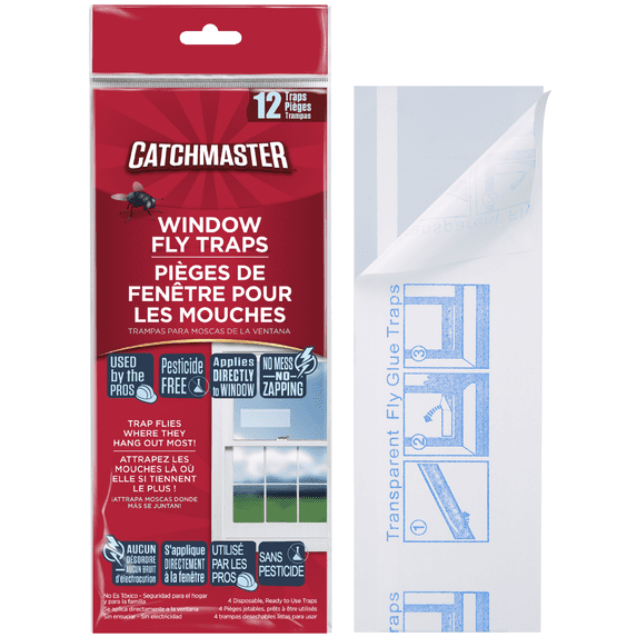 Catchmaster, Window Fly Traps, 12-Pack, Sticky Indoor Fly Strips ...