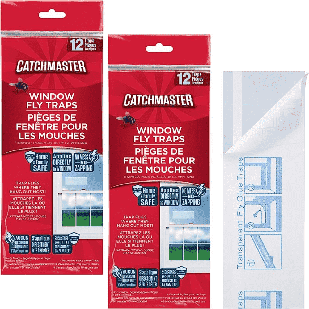 Catchmaster Indoor Window Fly Traps - 24 Sticky Glue Disposable Traps ...