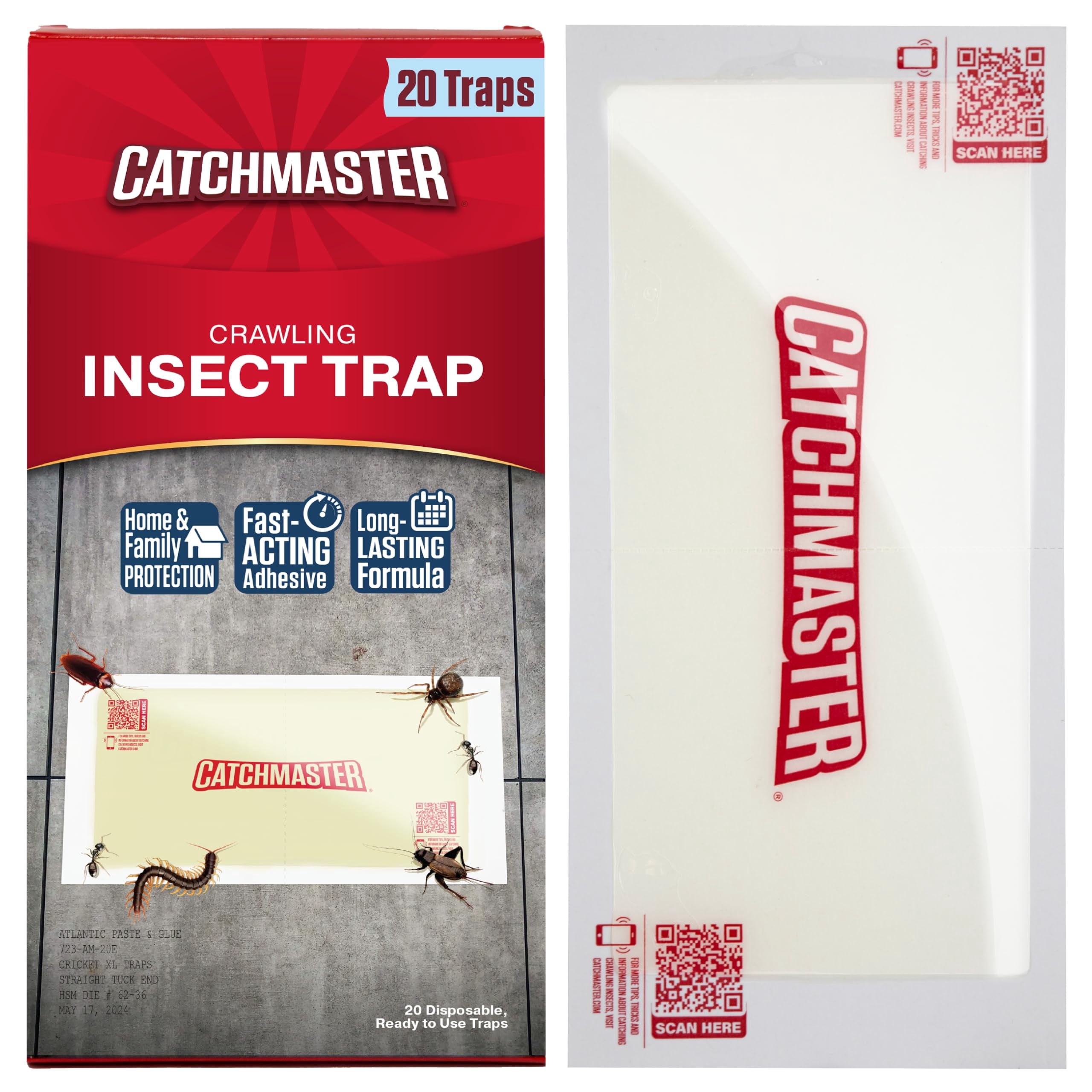 Catchmaster XL Extra-Strength Centipede & Spider Glue Traps 20-PK ...