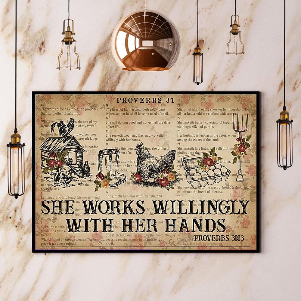 Catchphrase She Works Willingly With Her Hand Chicken Paper Poster No ...