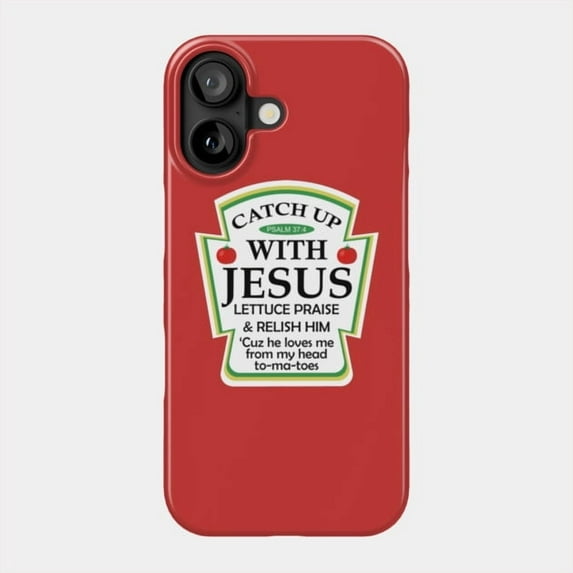 "Catchup With Jesus" Funny Christian Ketchup Pun Parody Case for Apple ...
