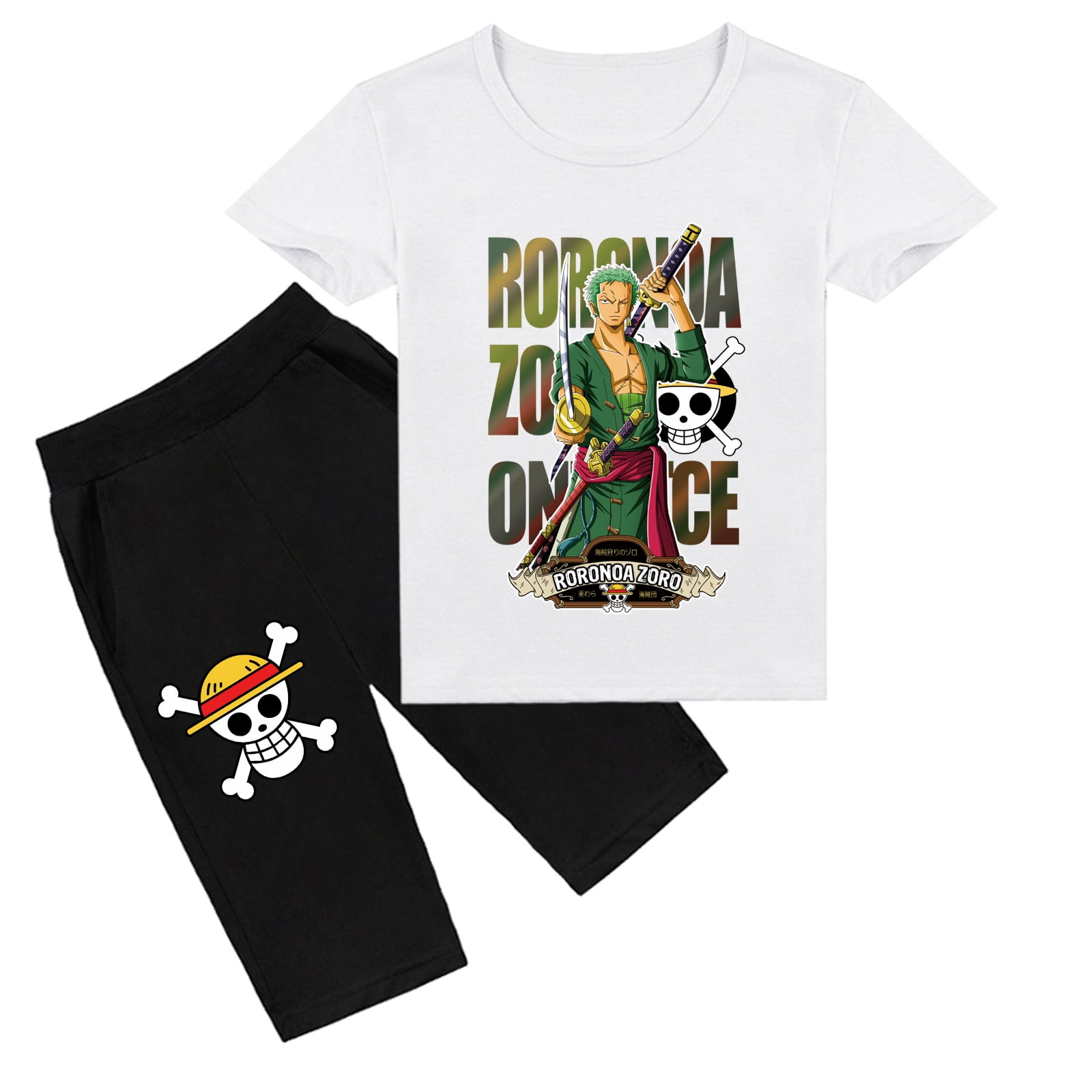 Catchy Kids' Summer Outfit: One Piece Print on Cotton Tee & Shorts, A ...