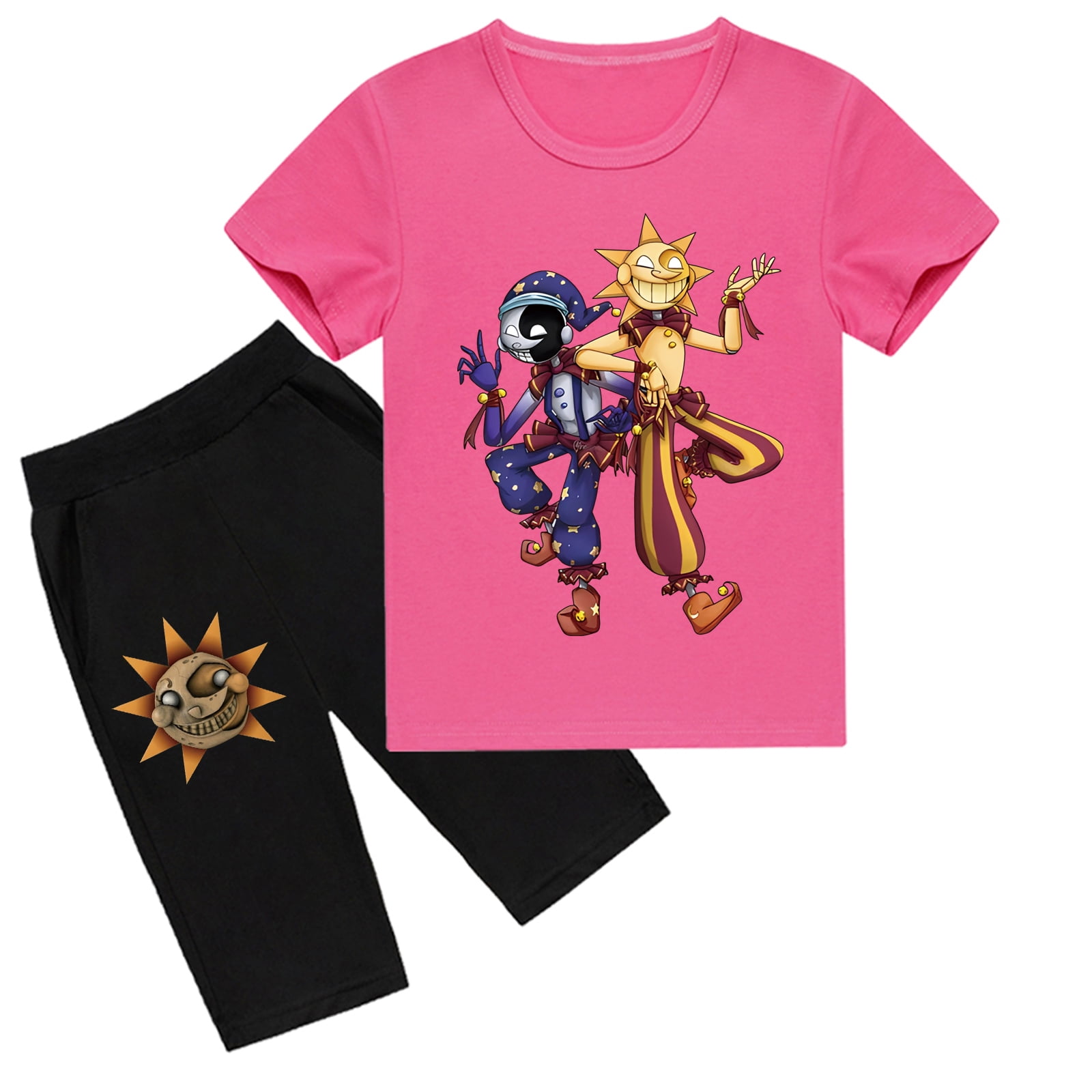 Catchy Kids' Summer Outfit: Sundrop and Moondrop Print on Cotton Tee ...