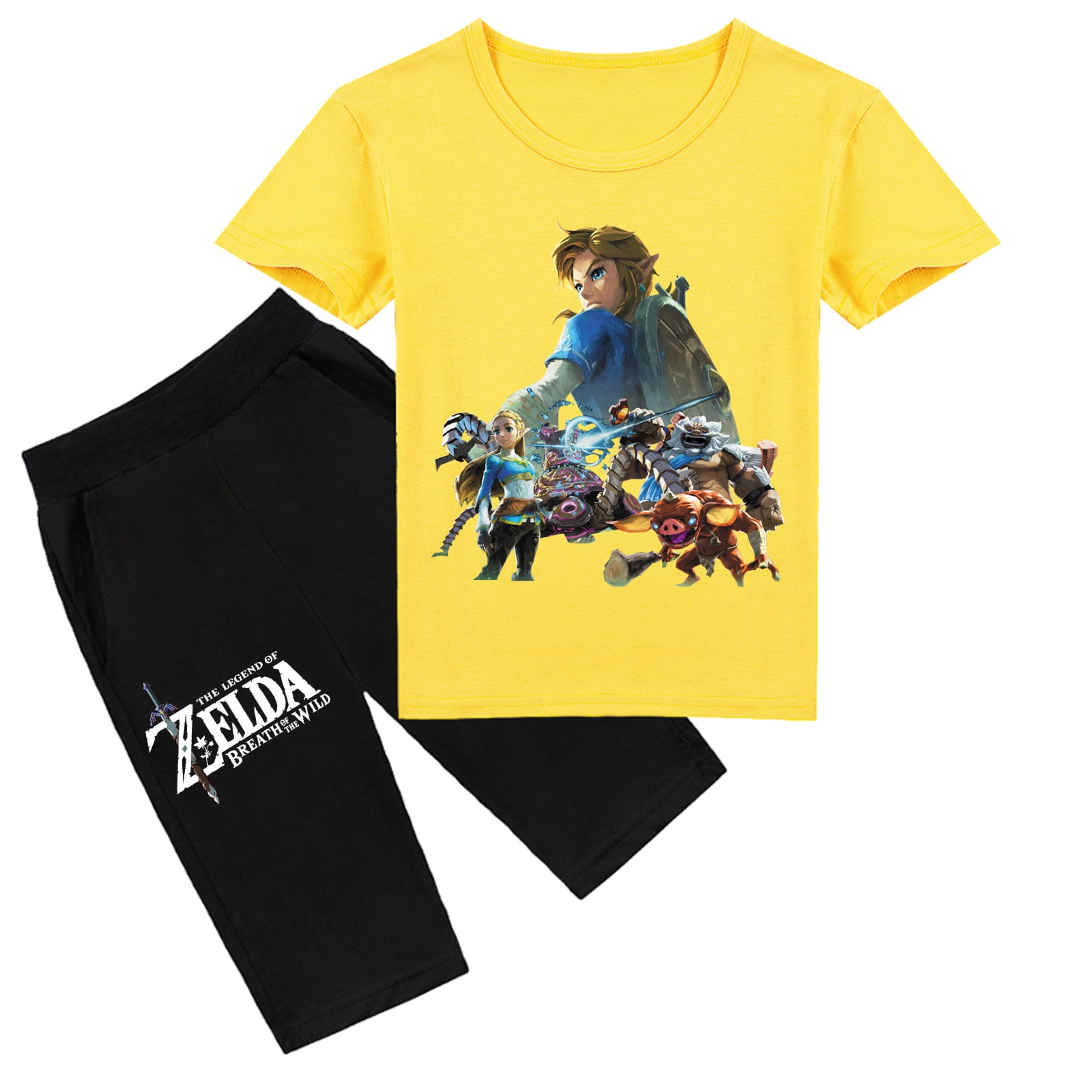 Catchy Kids Summer Outfit The Legend of Zelda Print on Cotton Tee ...