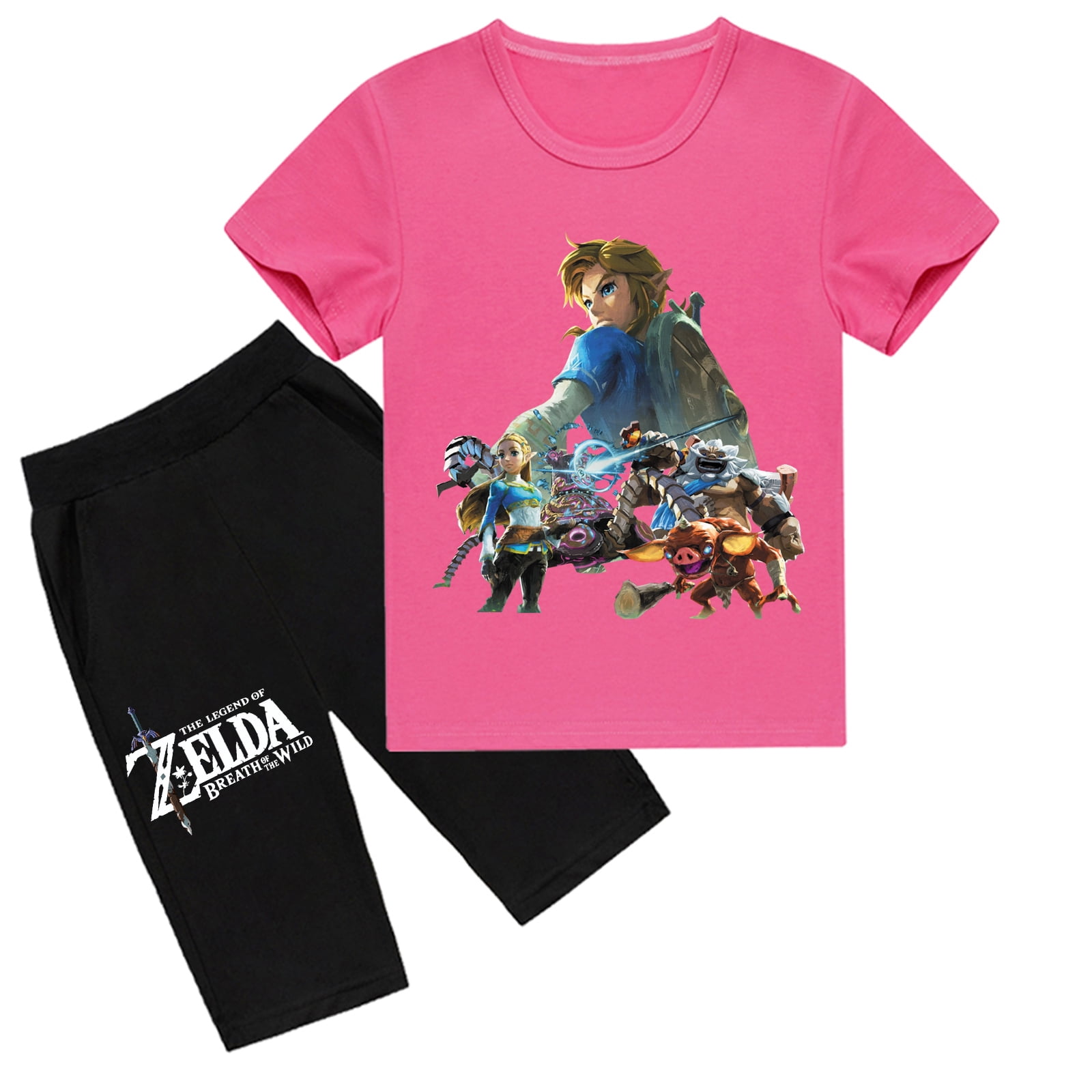 Catchy Kids Summer Outfit The Legend of Zelda Print on Cotton Tee ...