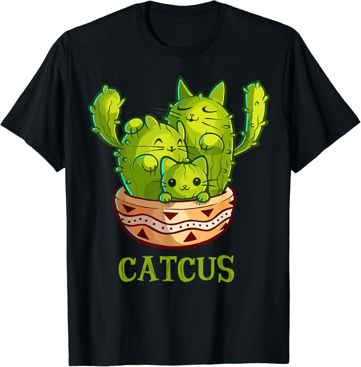 Catcus Cute Cat And Cactus Mexican Cactus Cinco De Mayo T-Shirt ...