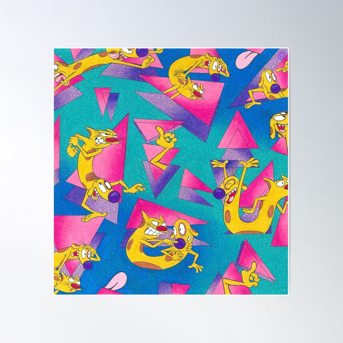Catdog 90S Pattern Nickelodeon Poster Wall Art, Modern Wall Decor For ...