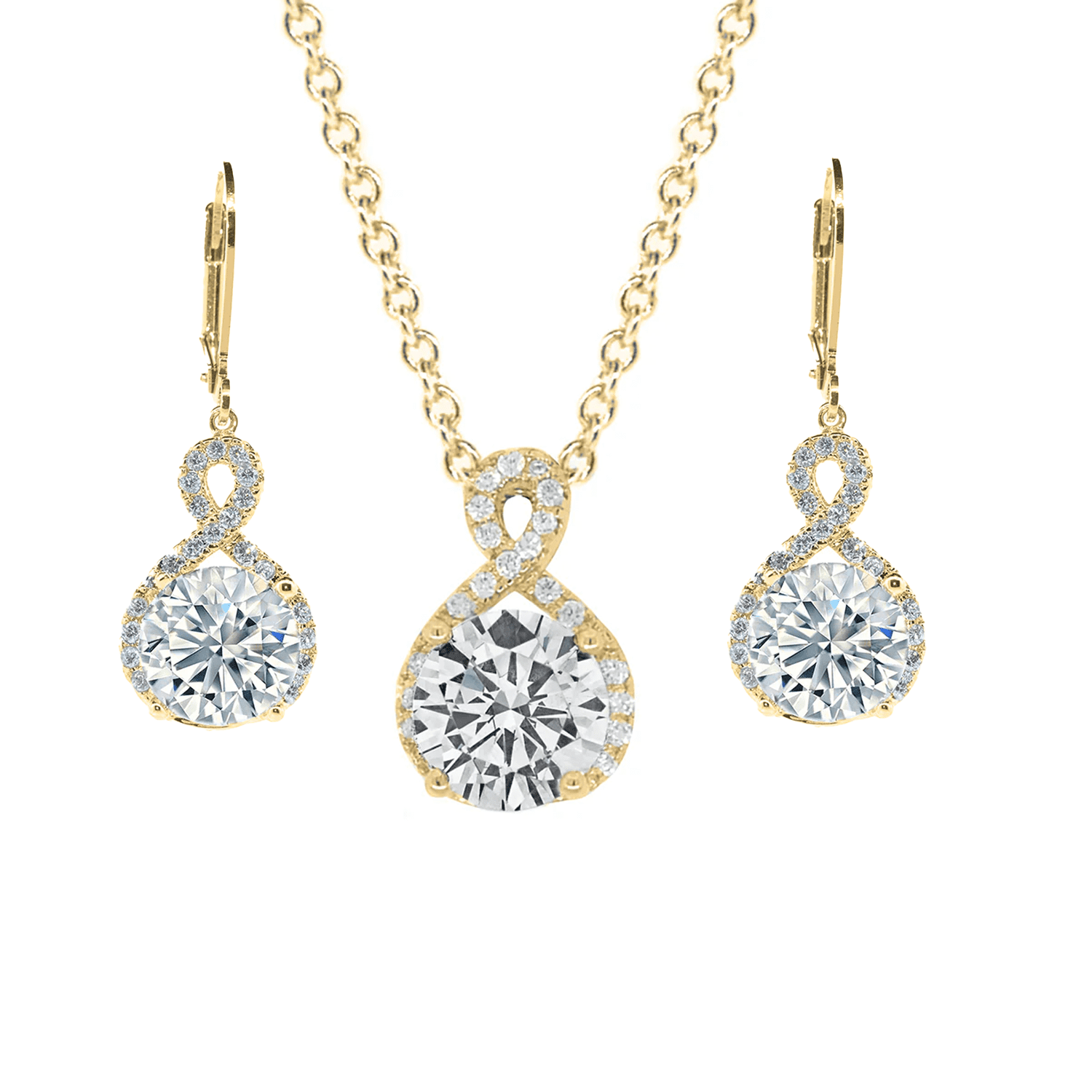 Cate & Chloe Alessandra 18k Yellow Gold Jewelry Set with Simulated ...