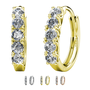 Cate & Chloe Bianca 18k Rose Gold Plated 25mm Hoop Earrings, Swarovski ...