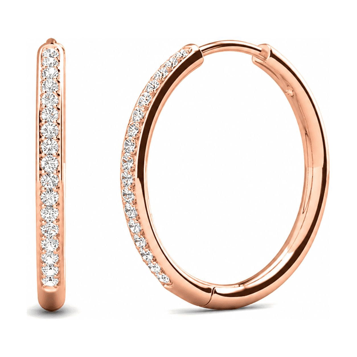 Cate & Chloe Bianca 18k Rose Gold Plated 20mm Hoop Earrings with ...
