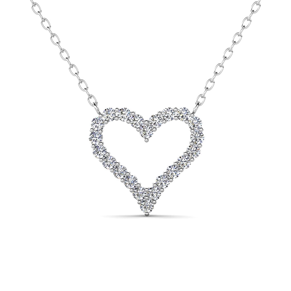 Cate & Chloe Bristol 18k White Gold Plated Heart Necklace with ...