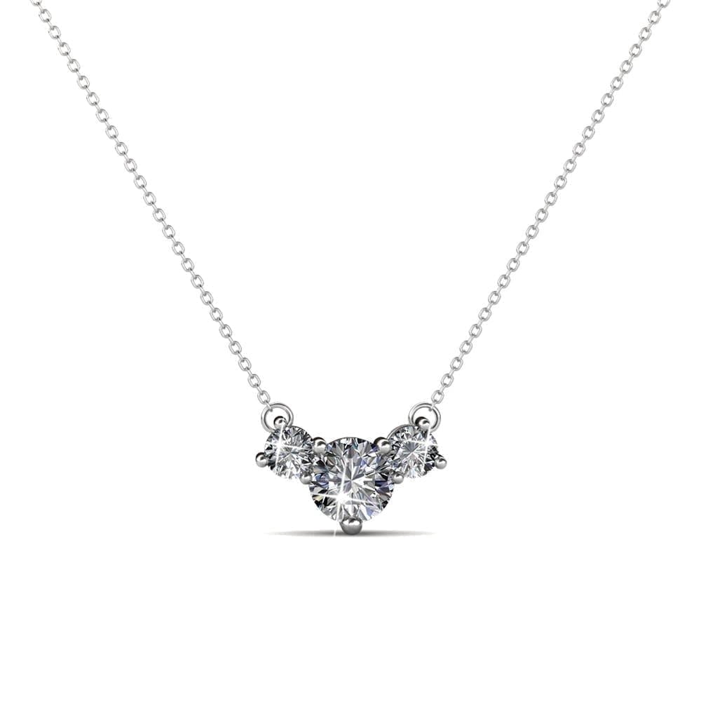 Cate & Chloe Calliope Poetic 3 Stone Swarovski Crystal, 18k White Gold ...