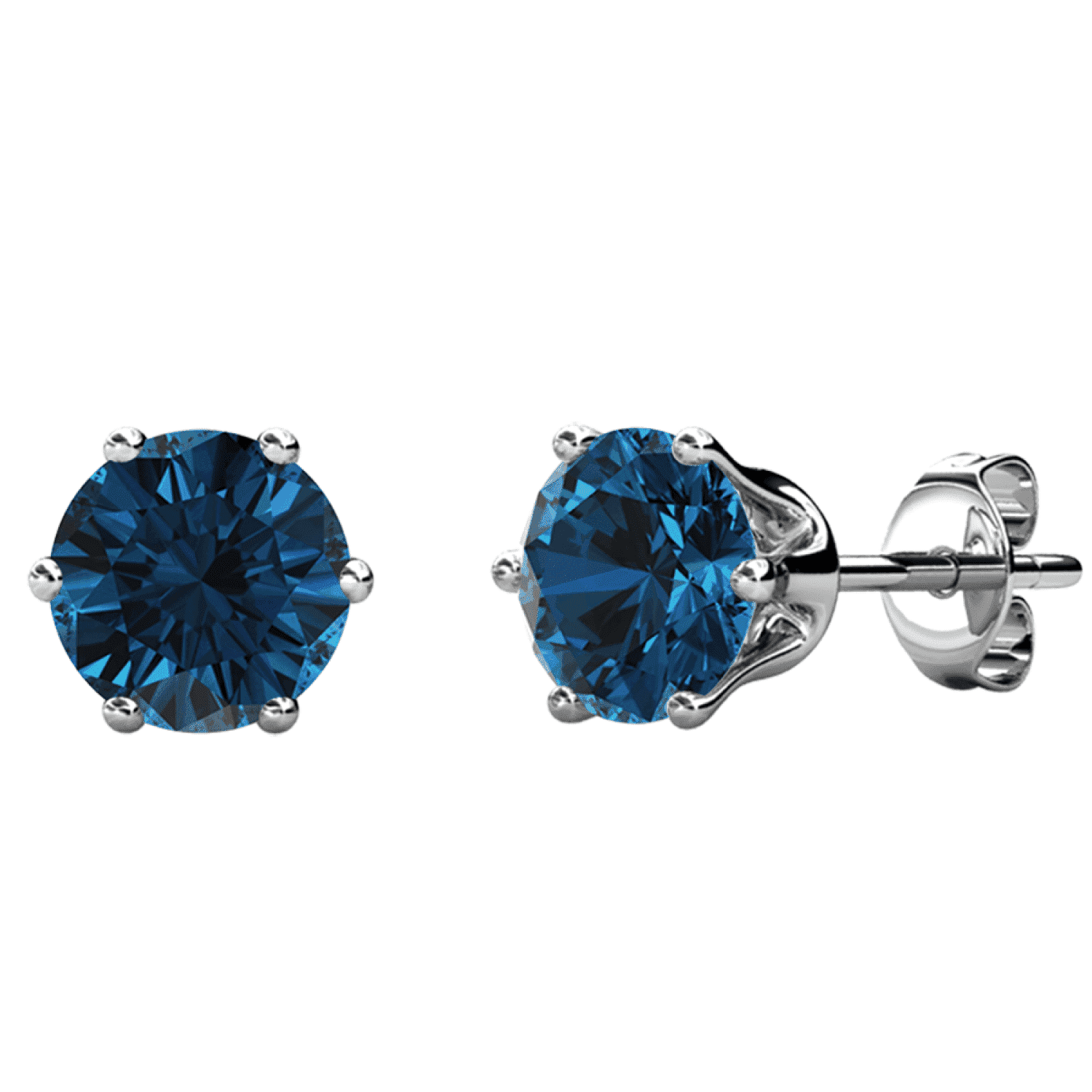 Cate & Chloe December Birthstone 18k White Gold Plated Stud Women's ...