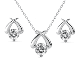 Cate & Chloe Eloise 18k White Gold Plated Silver Jewelry Set with ...