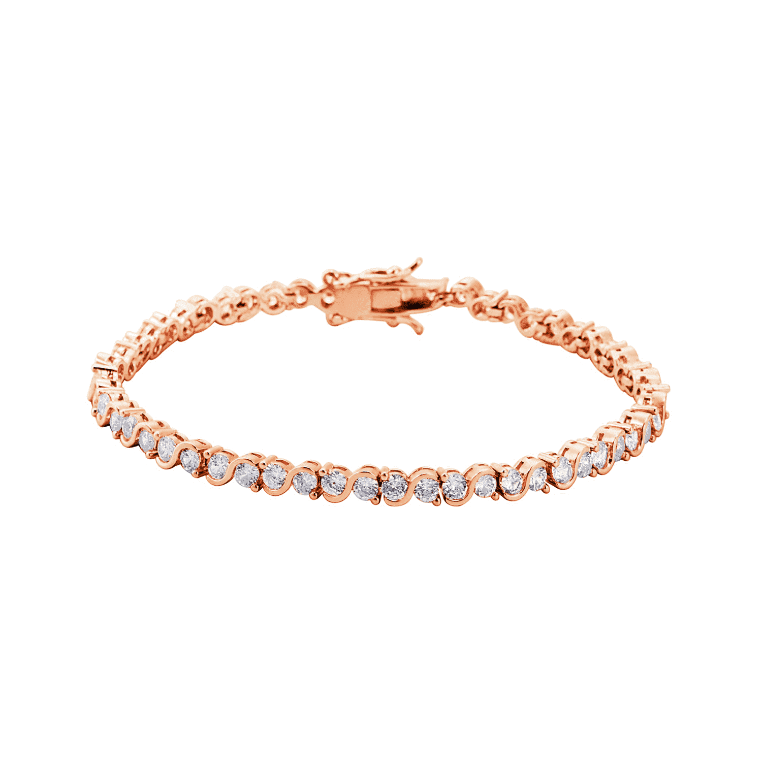 Cate & Chloe Ezra 18k Rose Gold Plated Infinity Tennis Bracelet with ...