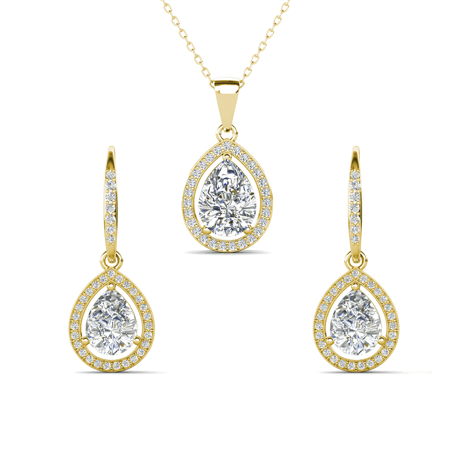 Cate & Chloe Isabel 18k Yellow Gold Plated Drop Jewelry Set with ...