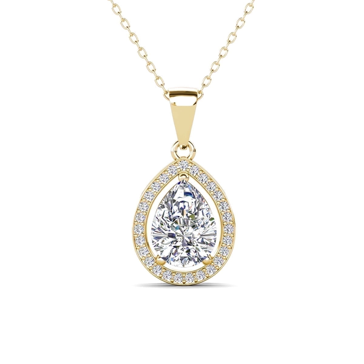 Cate & Chloe Isabel 18k Yellow Gold Plated Pendant Necklace, Simulated ...