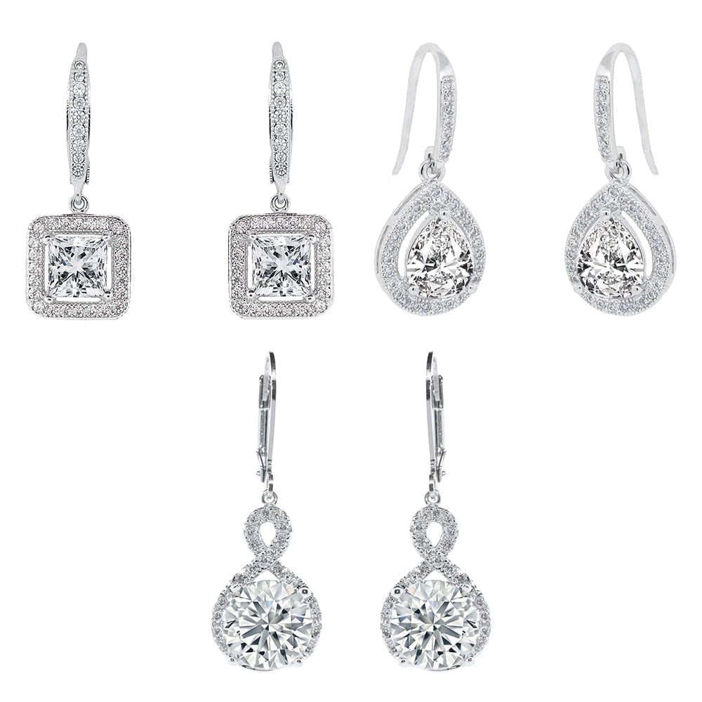 Cate & Chloe Pack of 3 - Ivy, Alessandra & Isabel White Gold Plated ...